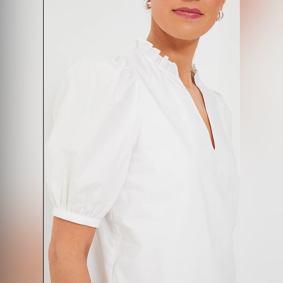 Jade Melody Tam | Tops | Jade Melody Tam White Ruffle Blouse | Poshmark